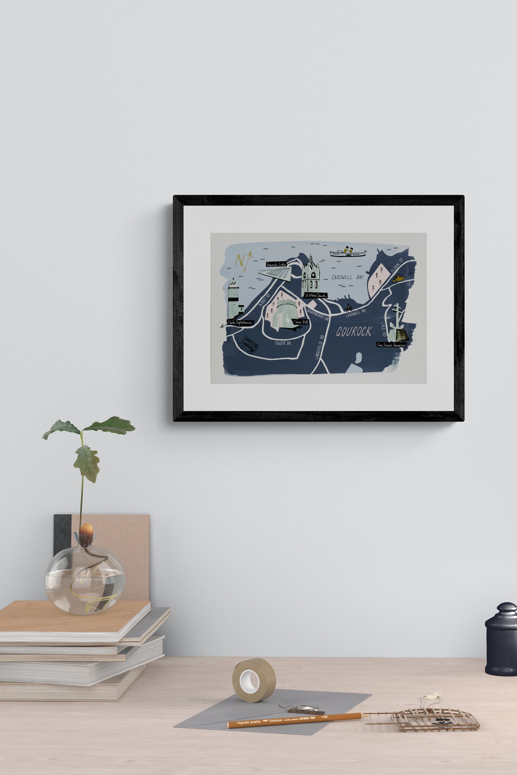 Gourock Map (Blue) – The Pirate and Bluebelle